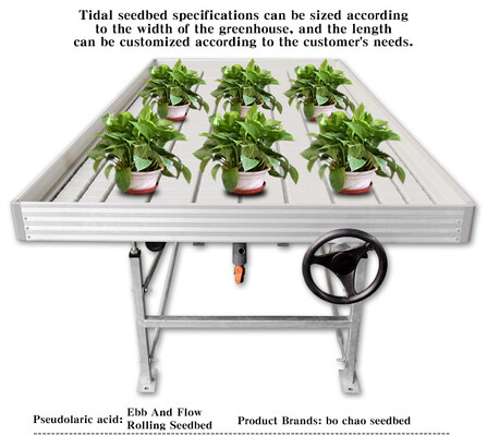 Silver Height Adjustable Fixed Greenhouse Rolling Tables with Clip on ...